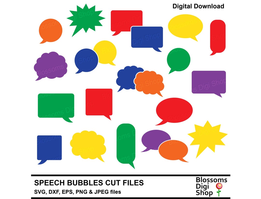 Speech Bubbles, Svg Cut Files, Comic Word, Cartoon Svg, Quote Dxf ...
