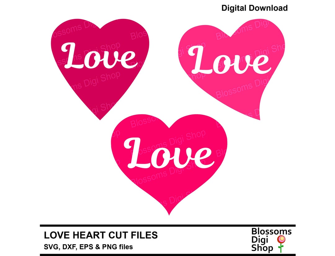 Love Heart, Svg Cut Files, Valentines Day, Word Graphic, Valentine ...