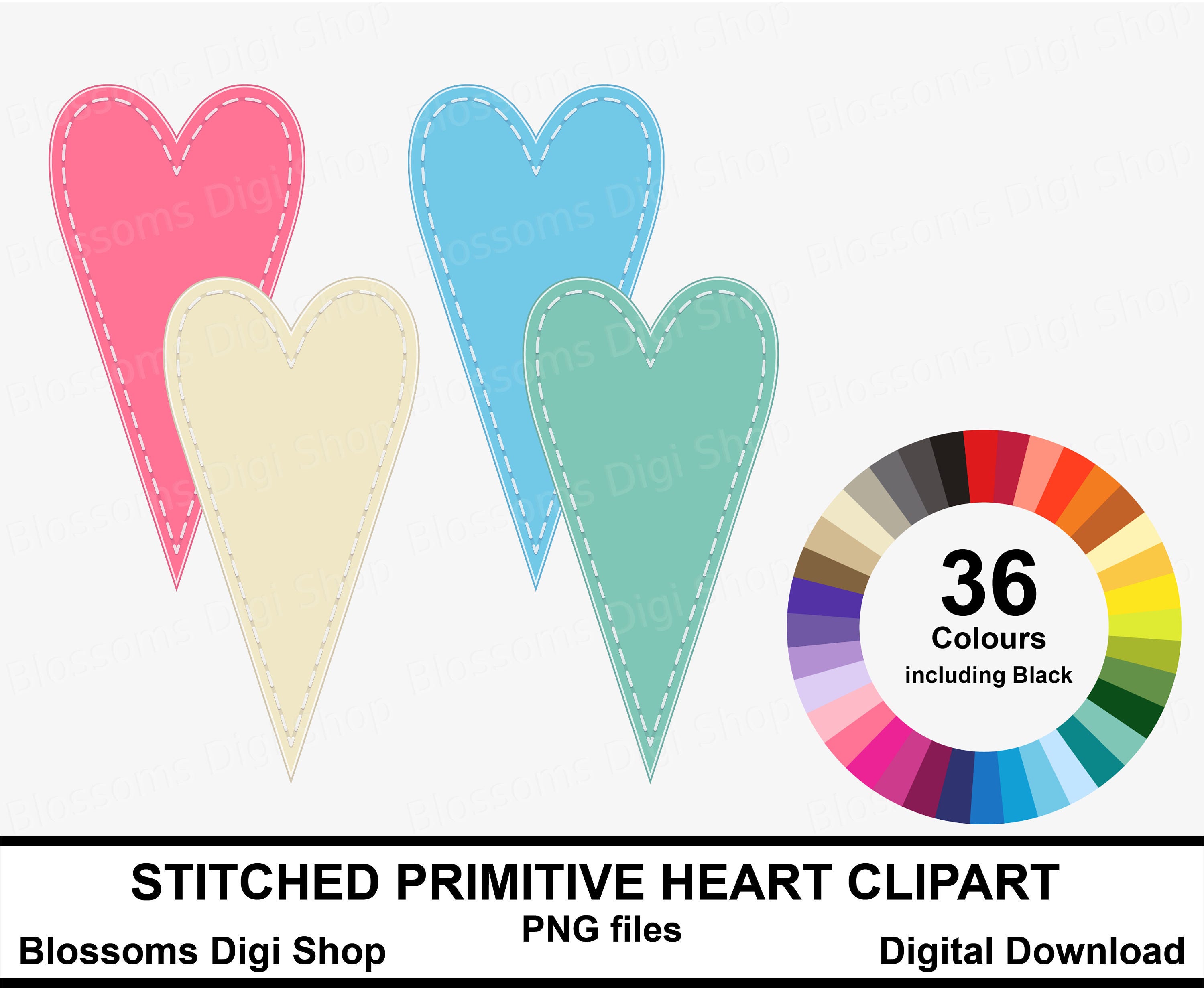 Primitive Heart Clipart
