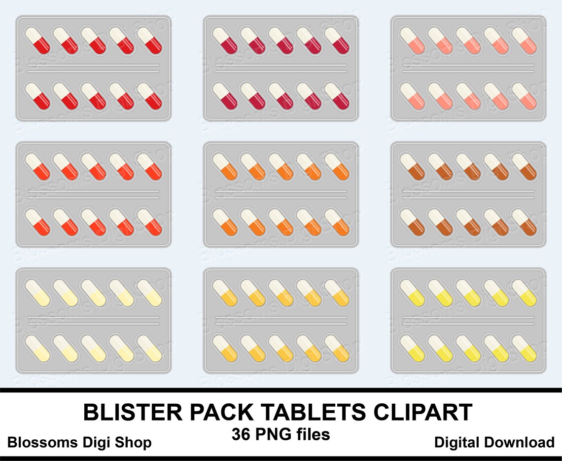 Blister Pack Tablets Sticker Clipart Medical Png Pill - Etsy UK