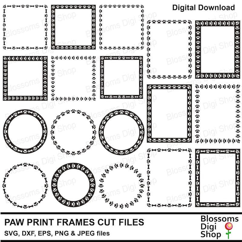 Paw Print Borders - Etsy