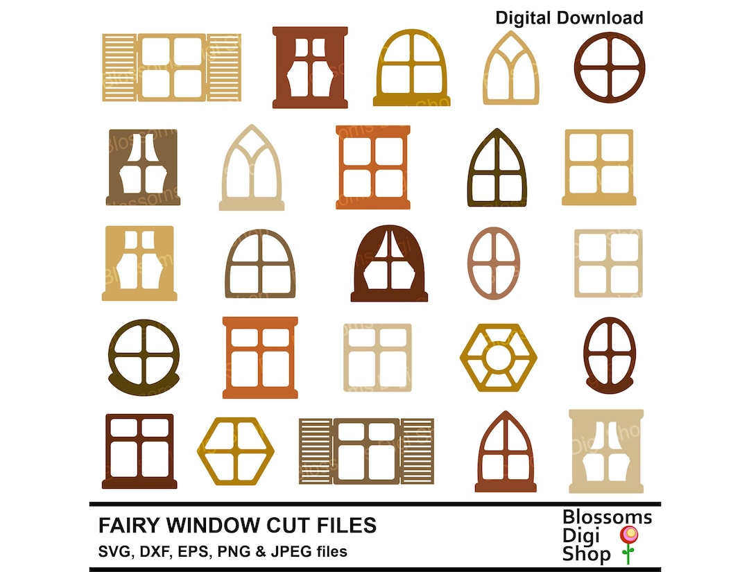 Fairy Windows, Svg Cut Files, Frame Silhouettes, Doll House, Shutter ...