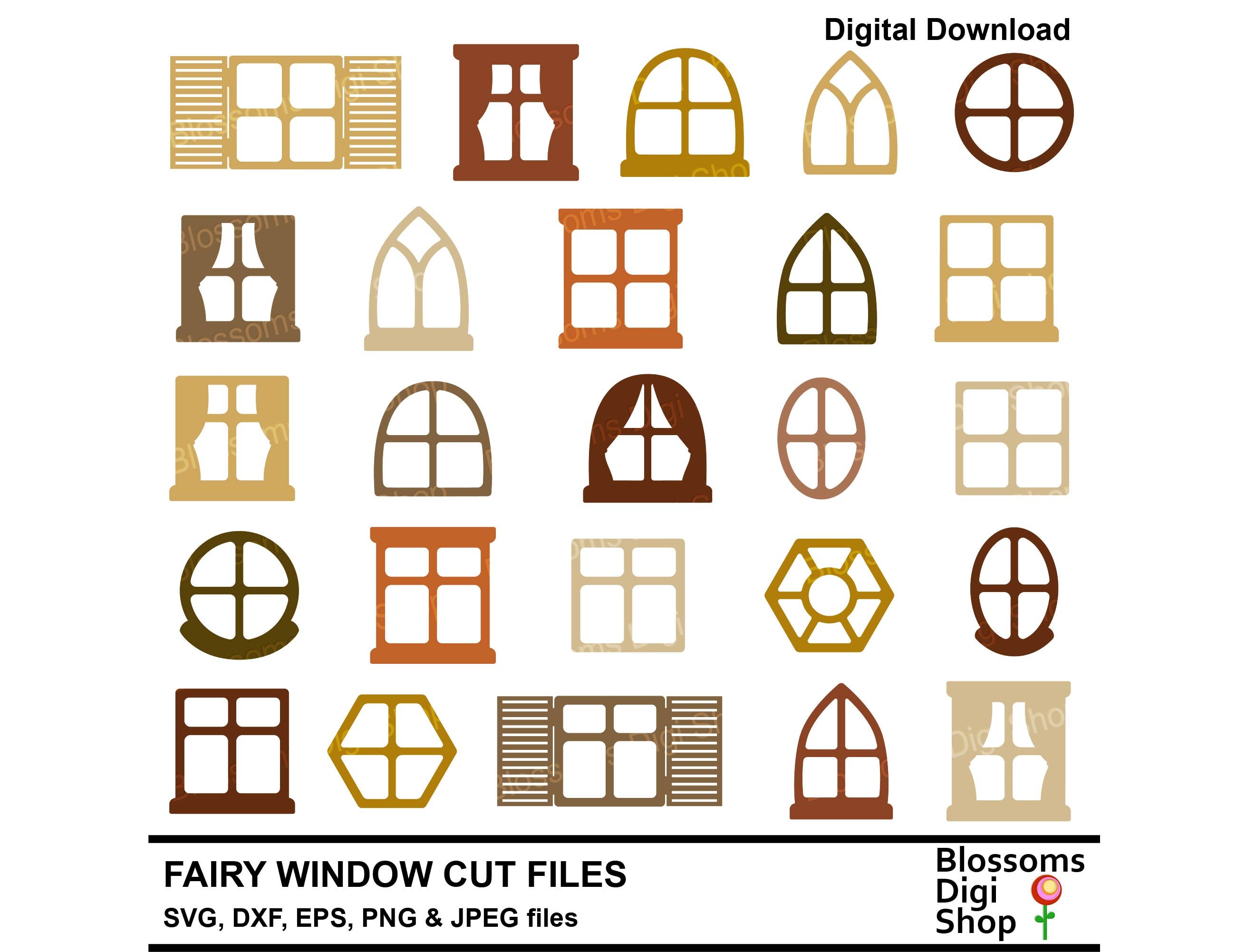 Fairy Windows, Svg Cut Files, Frame Silhouettes, Doll House, Shutter ...