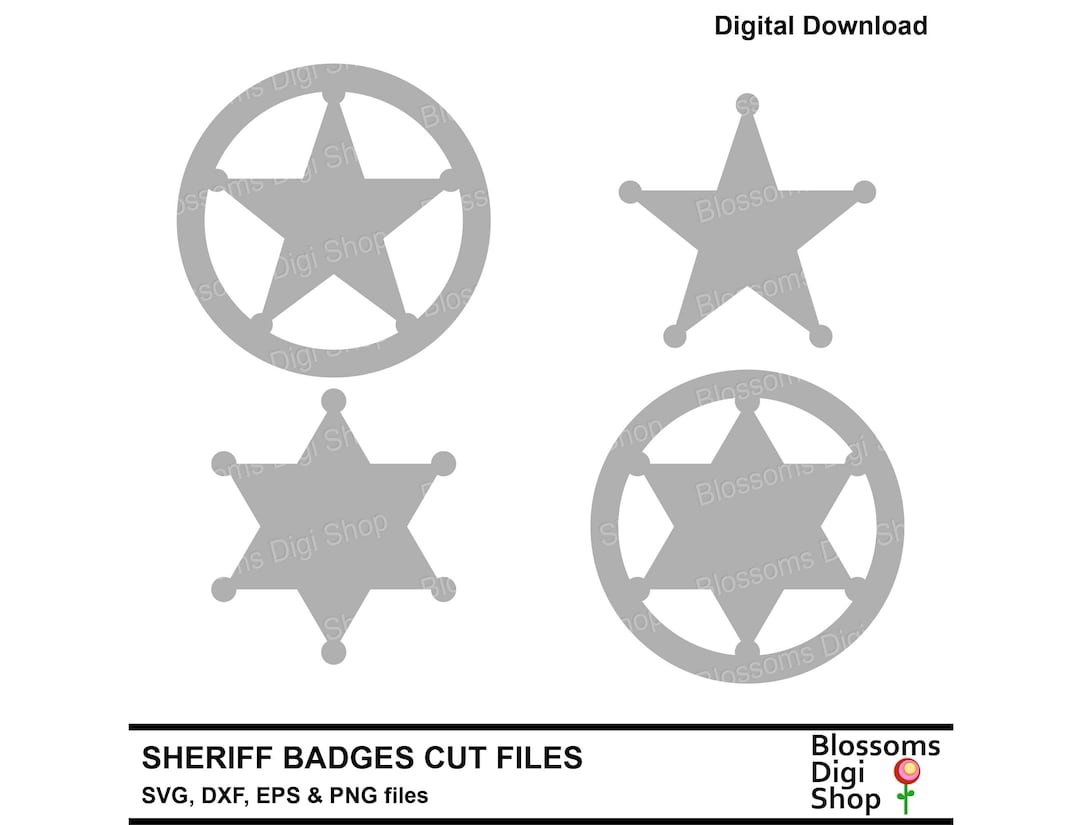 Sheriff Badge, Svg Cut File, Star Vector, Law Enforcement, Deputy Dxf ...