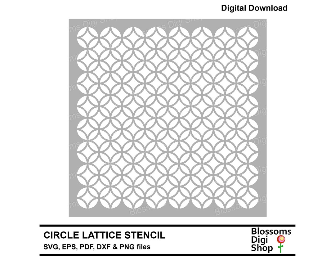 Circle Lattice Stencil, Svg Cut File, Geometric Stencil, Lattice Svg ...