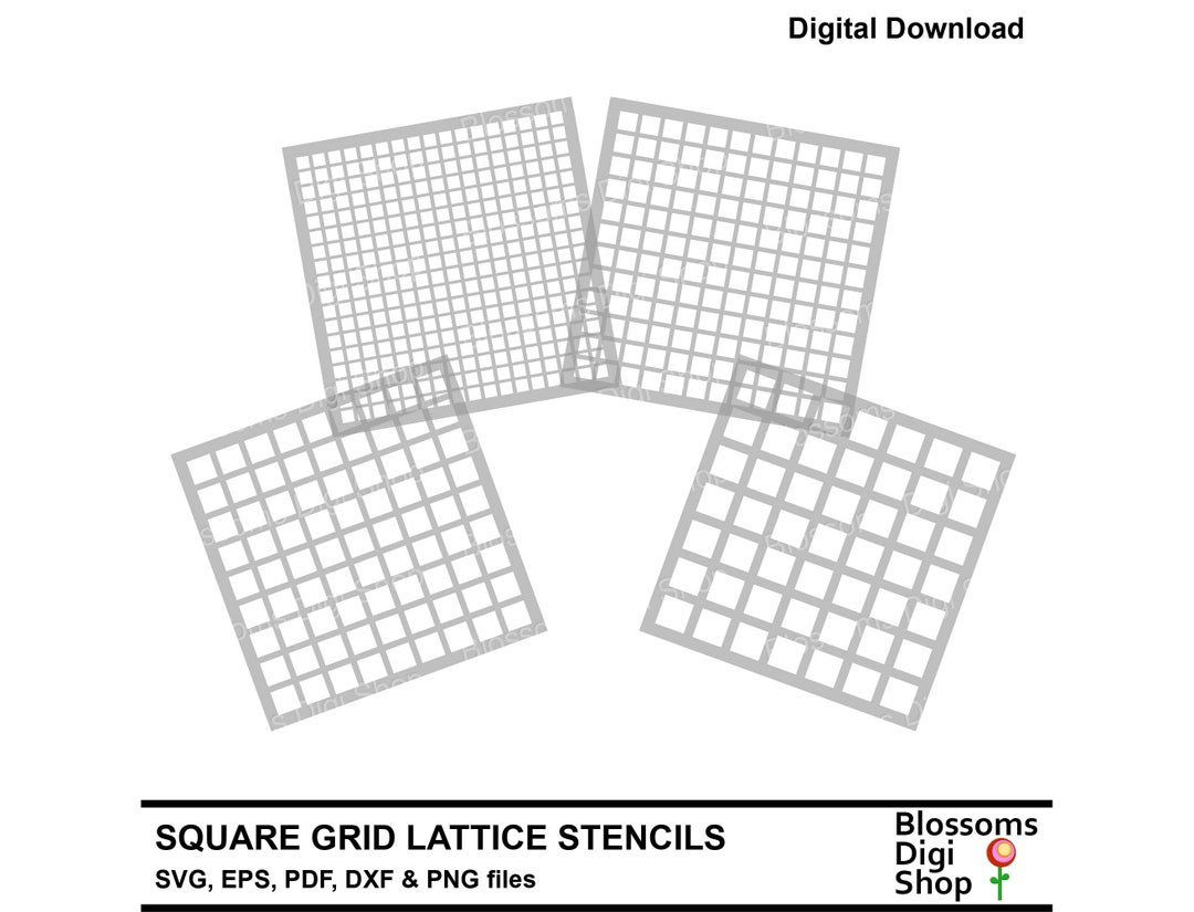 Square Grid, Lattice Stencils, Svg Cut Files, Cricut Dxf, Laser Cnc ...