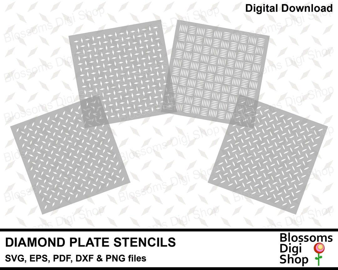 Diamond Plate Stencils Metal Svg Tread Plate Industrial - Etsy