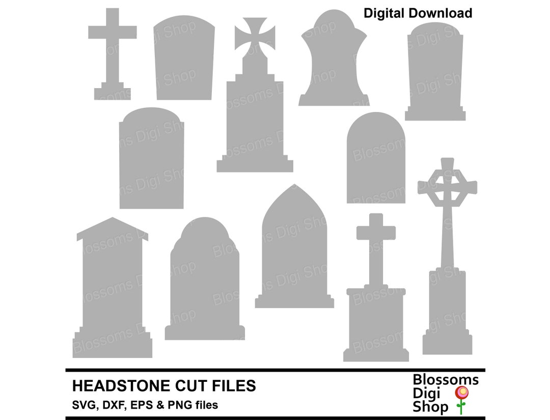 Headstones Cut Files Gravestone Svg Tombstone Eps Halloween - Etsy ...