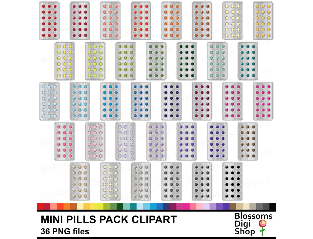 Mini Pills Pack Clipart Sticker Graphics Planner Element - Etsy