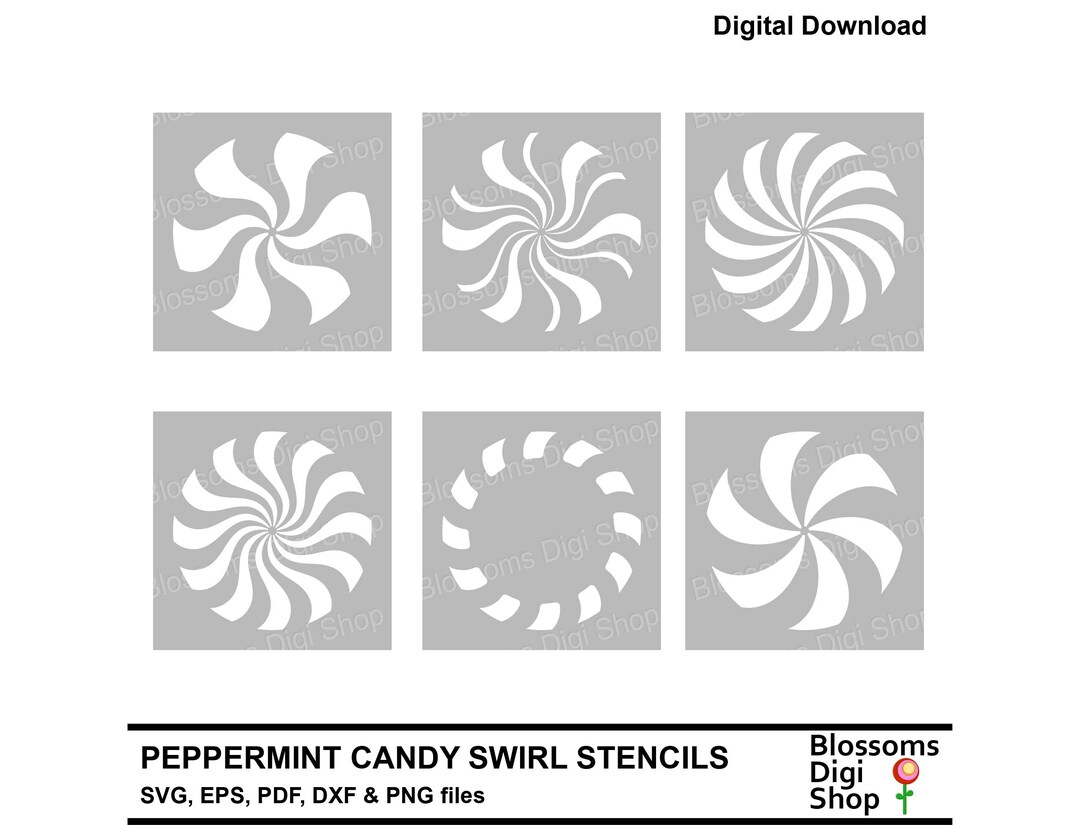 Peppermint Candy Swirl Stencils, Christmas Sweets, Diy Stencil, Cookie ... Peppermint Candy Swirl Stencils, Christmas Sweets, Diy Stencil, Cookie ...