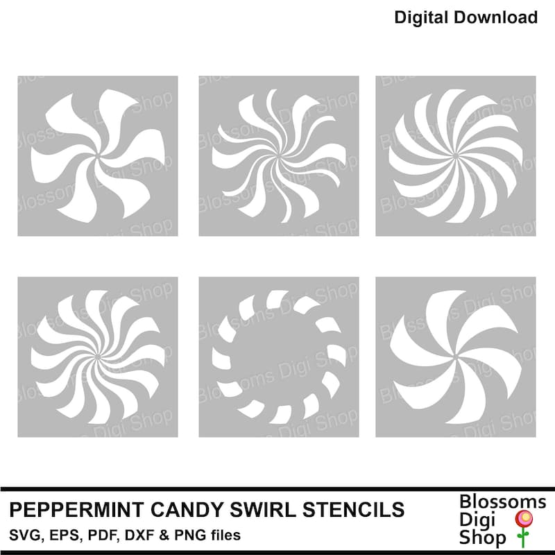 Peppermint Stencil - Etsy