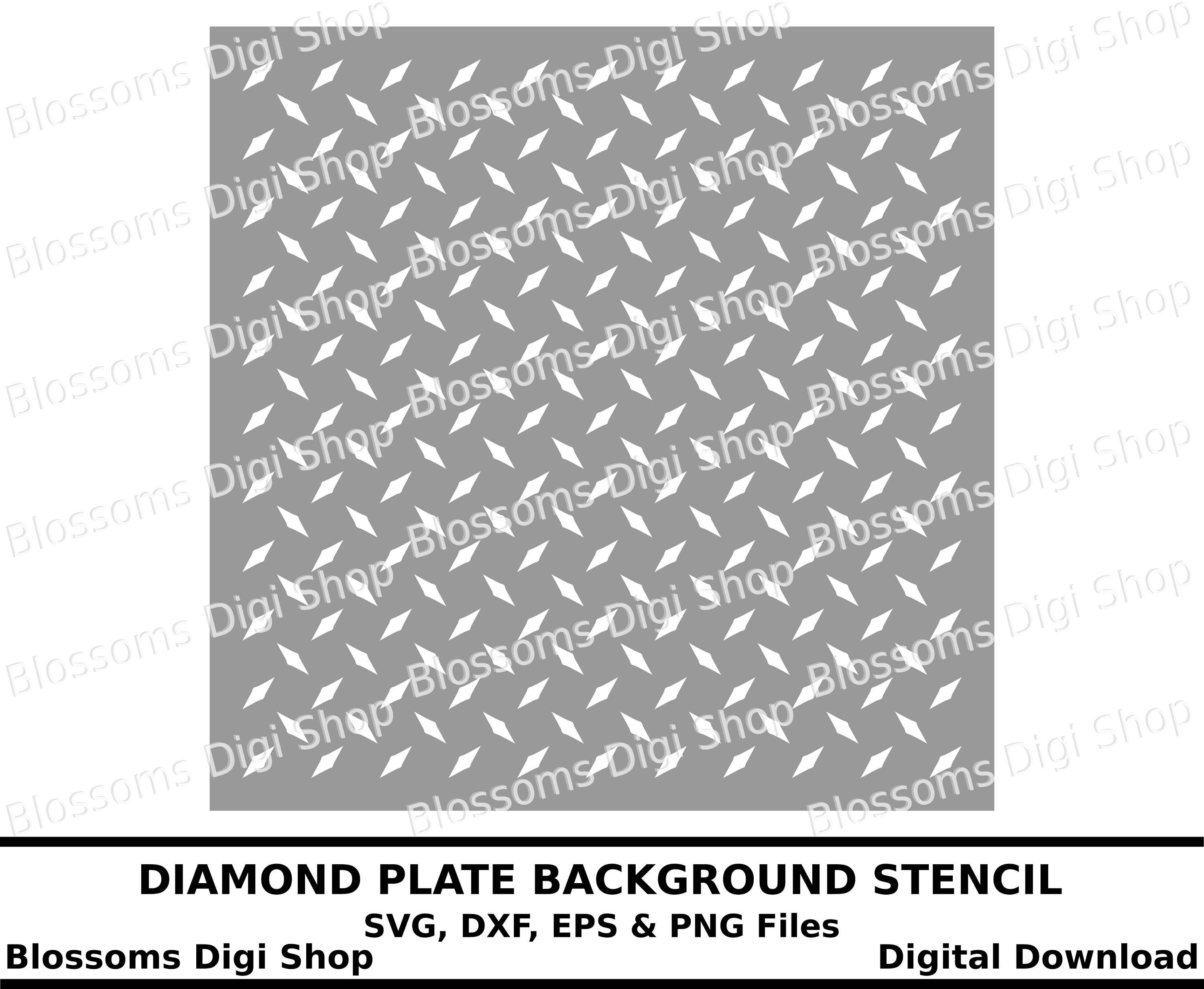 Home & Hobby Craft Supplies & Tools Diamond Plate Background Stencil ...