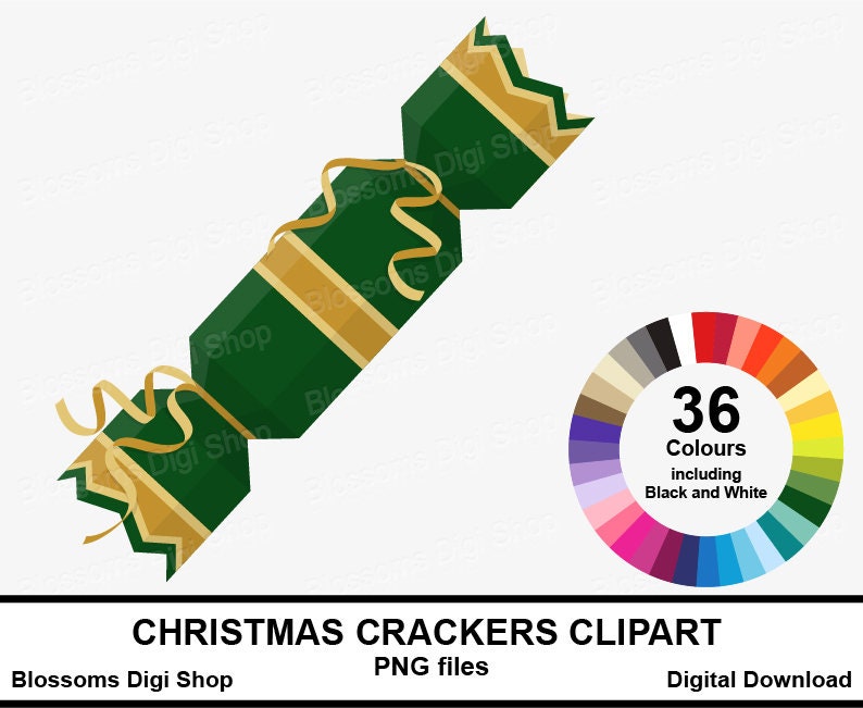 Christmas Cracker Sticker Clipart Multi Color Xmas Element - Etsy