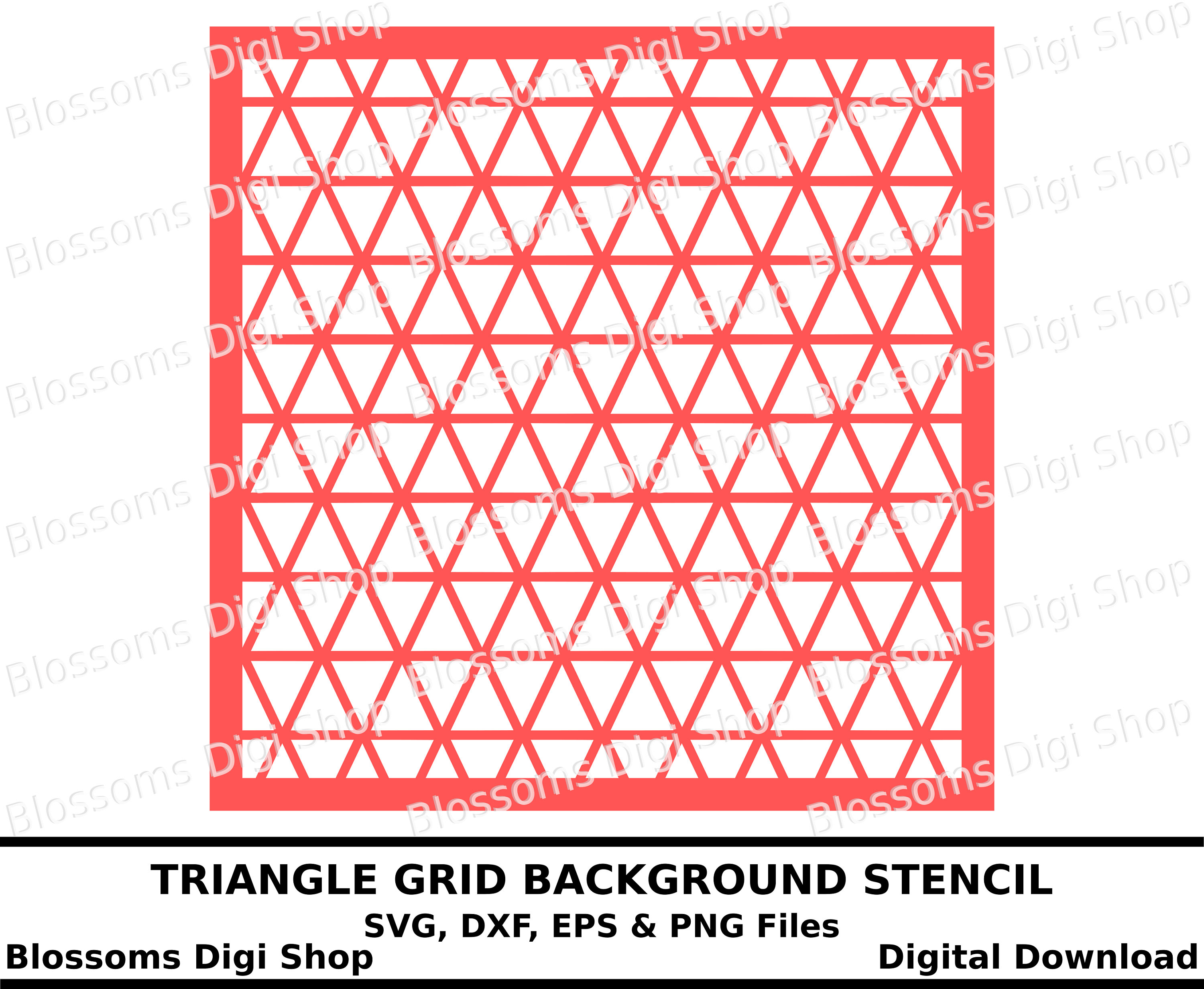 Triangle grid stencil svg cut file digital download diy | Etsy