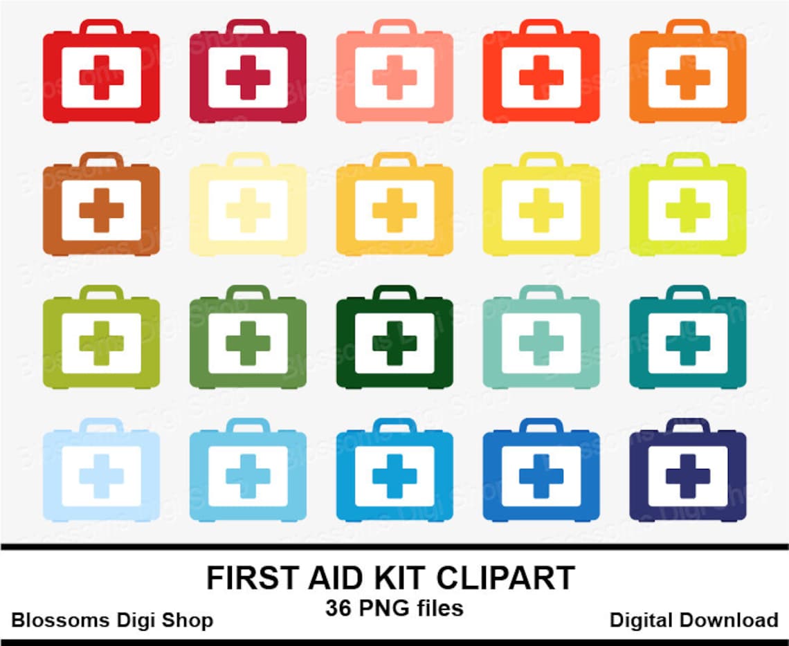First Aid Kit Sticker Clipart Medical Graphic Emergency - Etsy