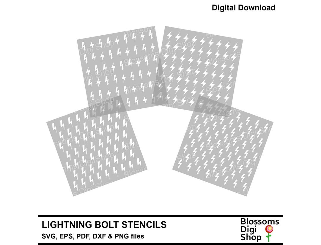 Lightning Bolt Stencils, Repeat Pattern, Background Svg, Dxf Cut Files ...