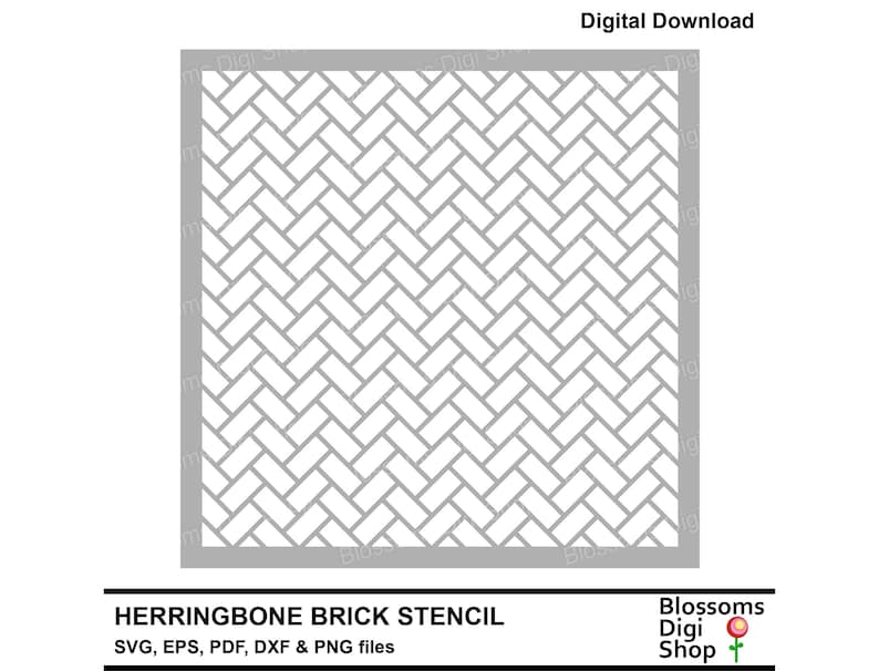 Herringbone Brick Stencil, Svg Cut File, Digital Download, Pattern ...