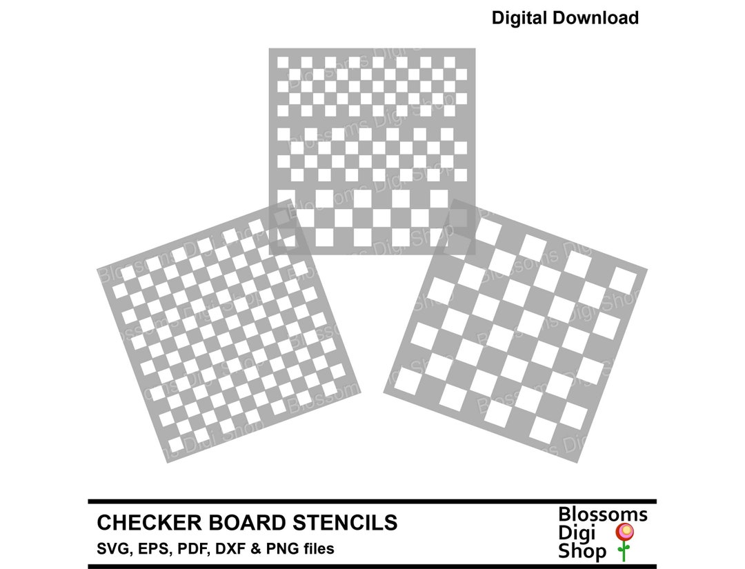 Checker Board Stencils, Svg Cut Files, Chess Board, Checkered Pattern ...