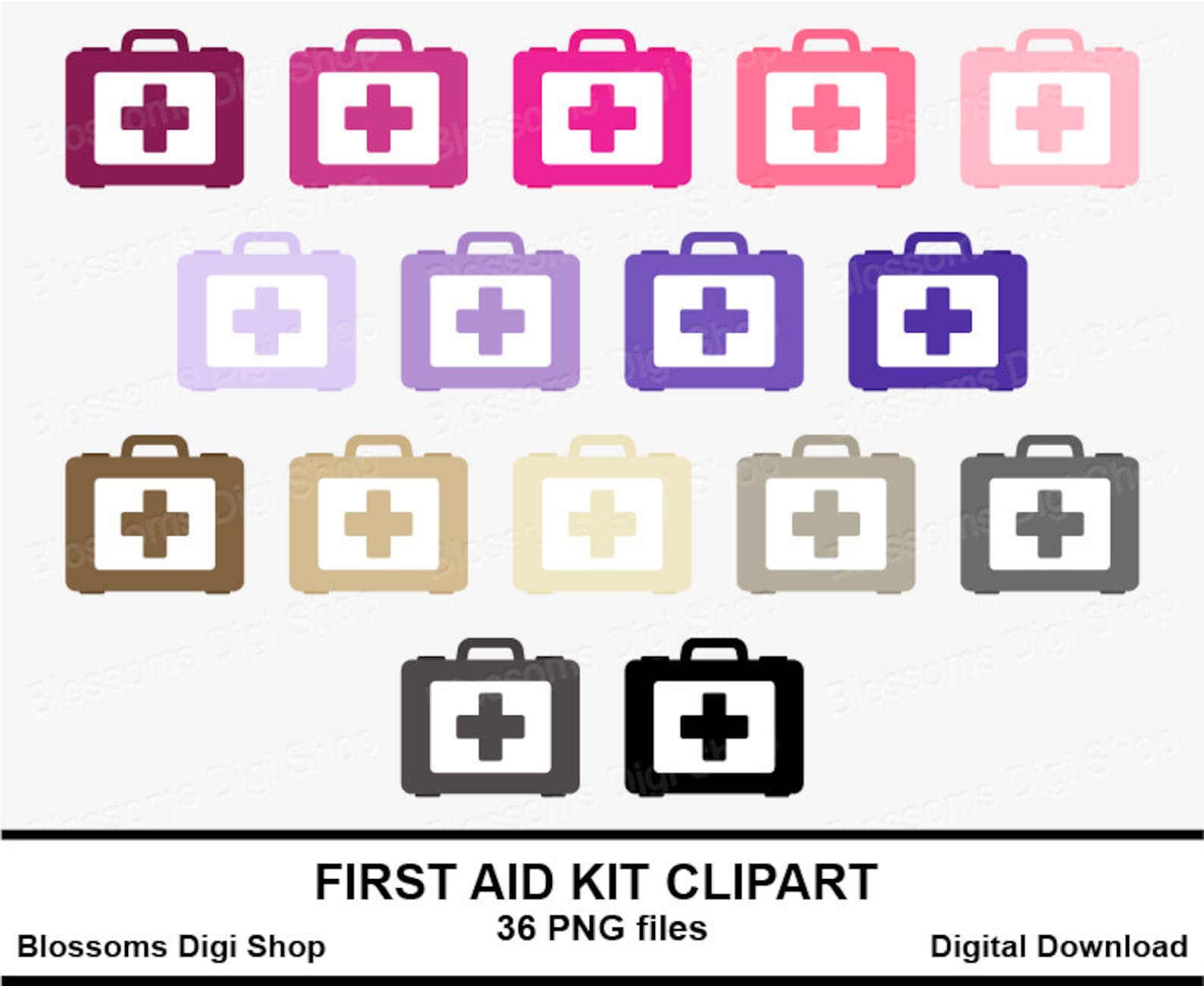 First Aid Kit Sticker Clipart Medical Graphic Emergency - Etsy