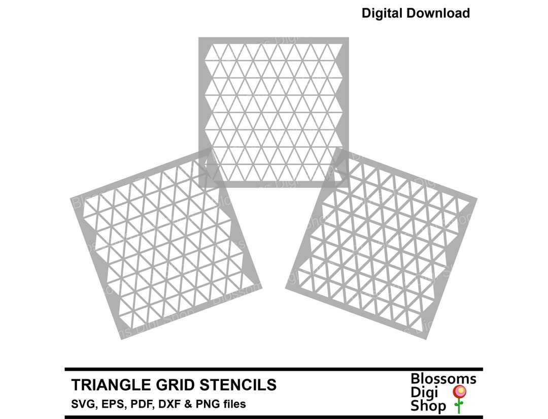 Triangle Grid Stencils, Svg Cut File, Geometric Vector, Background Svg ...
