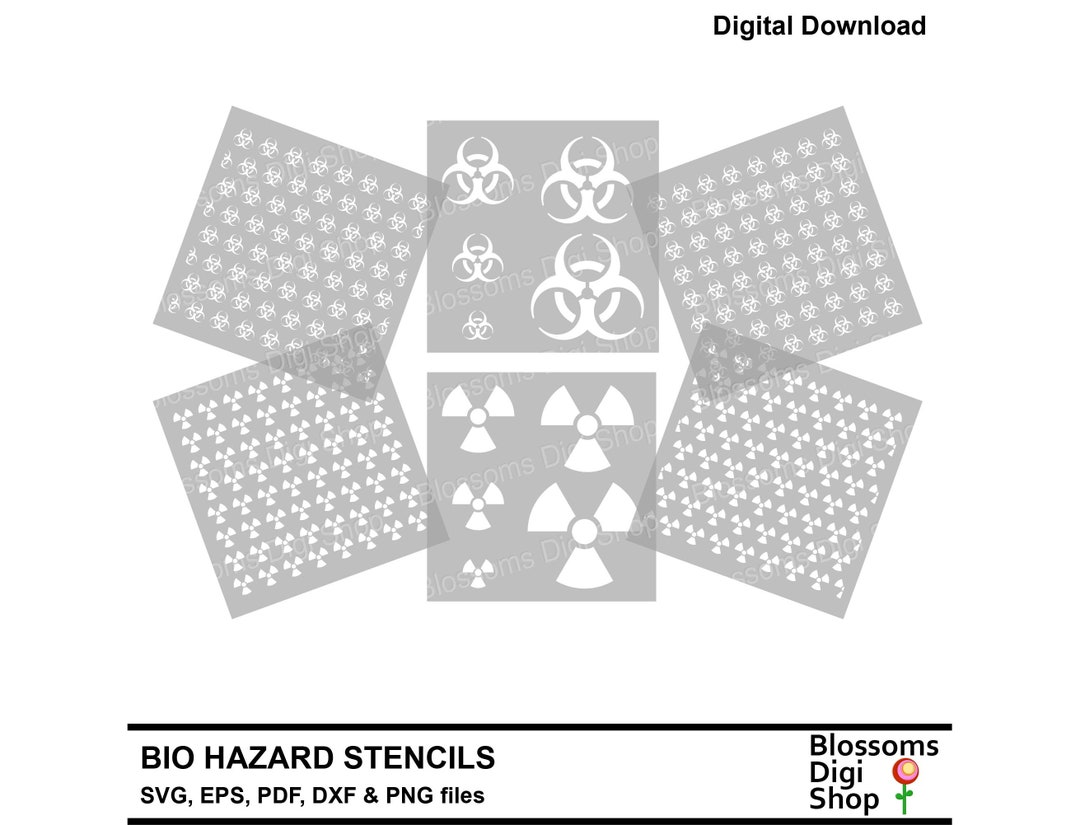Bio Hazard Stencils, Svg Cut Files, Laser Cnc, Air Brush, Repeat ...