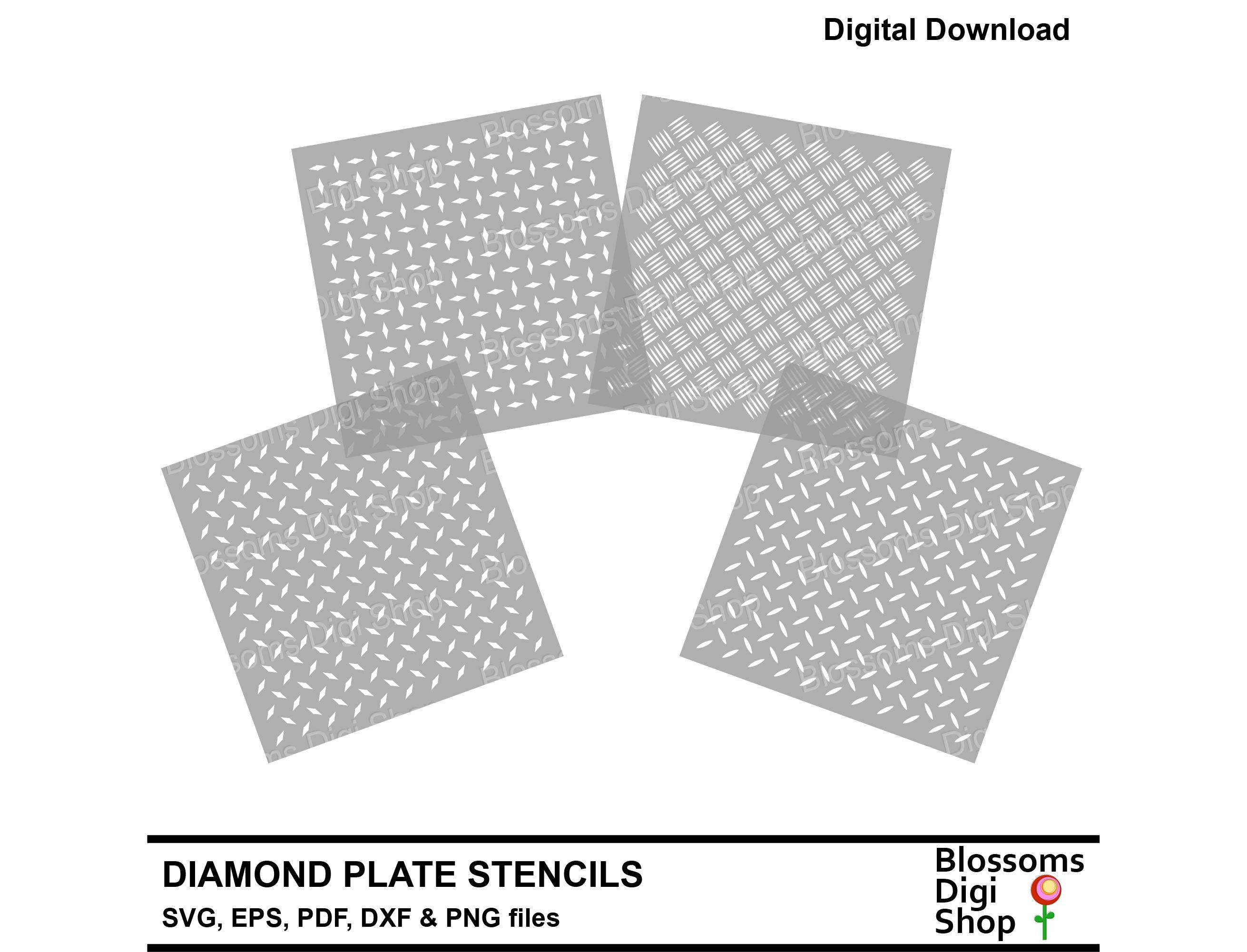 Diamond Plate Stencils, Metal Svg, Tread Plate, Industrial Svg ...