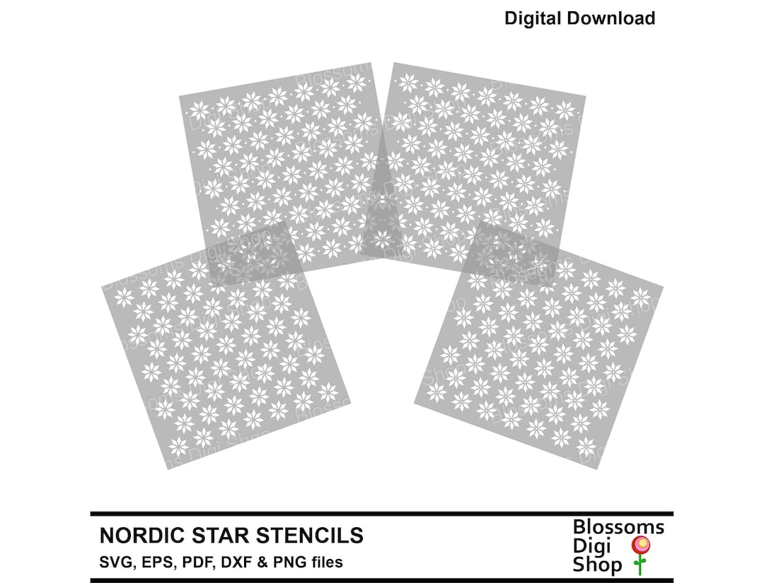 Nordic Star Stencils, Christmas Star, Snowflake Svg, Christmas Jumper ...