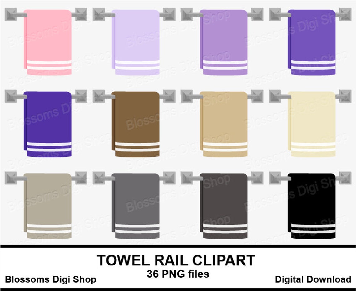 Towel Rail Clipart Sticker Clip Art Towel Png Bathroom - Etsy UK
