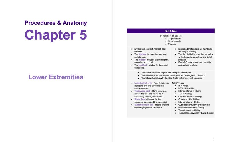 Rad Notes - Lower Extremity - Radiography Study Guide *digital Copy* - Etsy