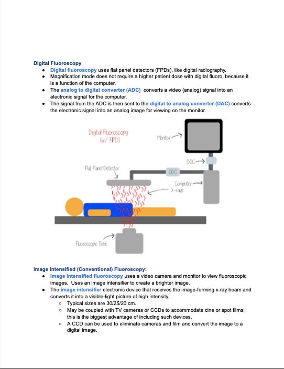 Rad Notes Fluoroscopy image Production & Safety Radiography Study Guide ...