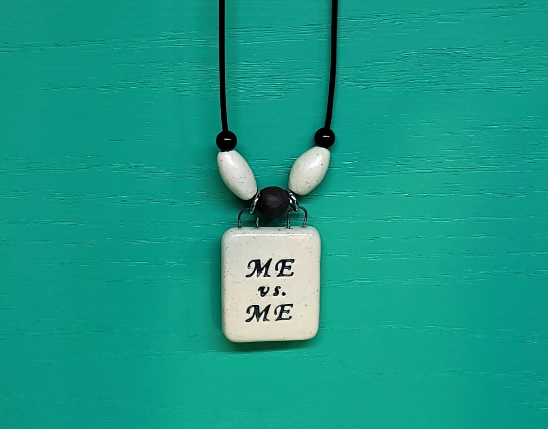 Me Vs. Me Ceramic Necklace Square, Oblong, or Round - Etsy