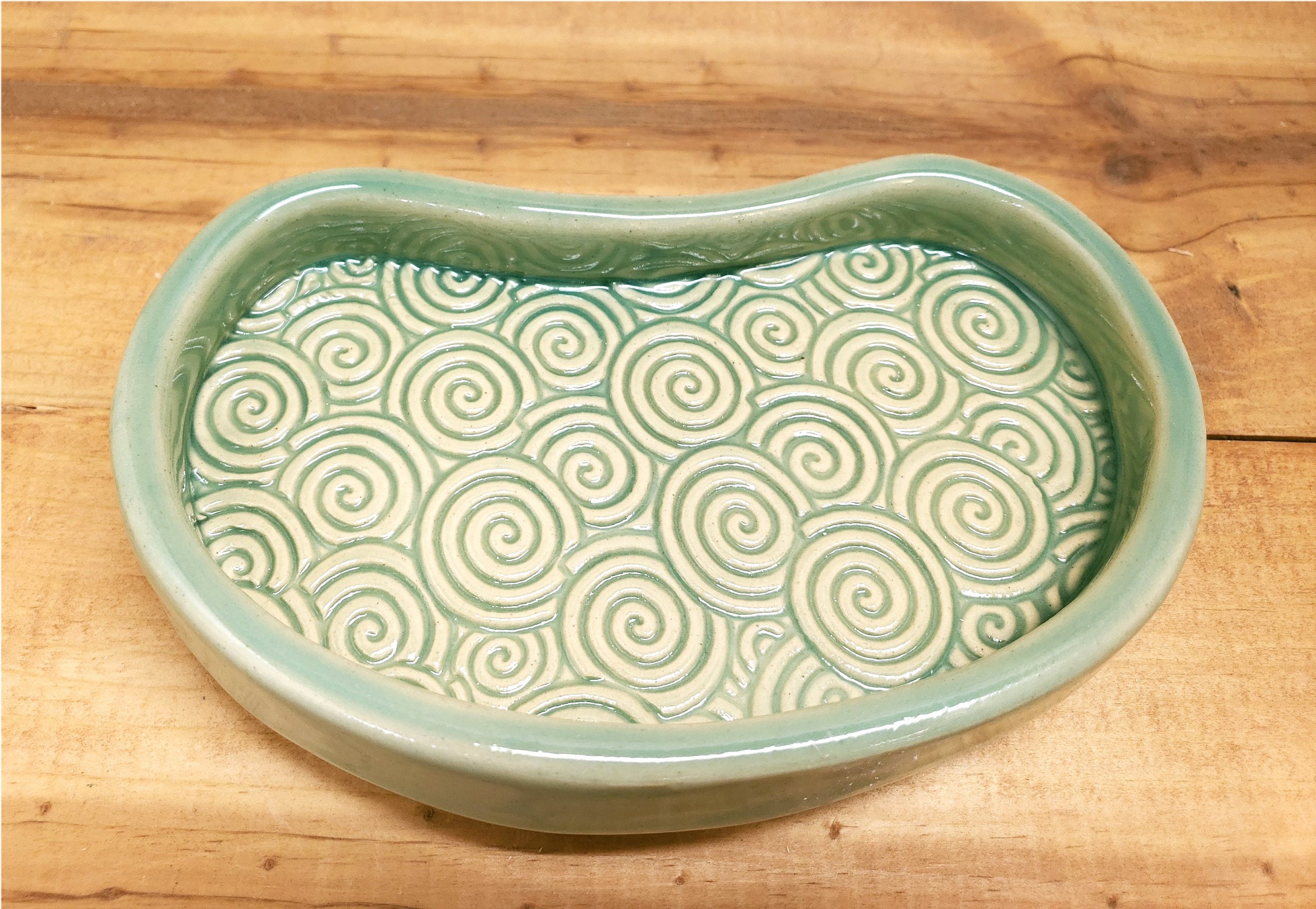 Jabón verde claro y beige o plato judío con remolinos 65 x | Etsy