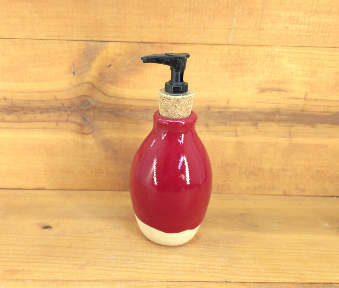 Red Ceramic Soap or Sanitizer Dispenser - Etsy
