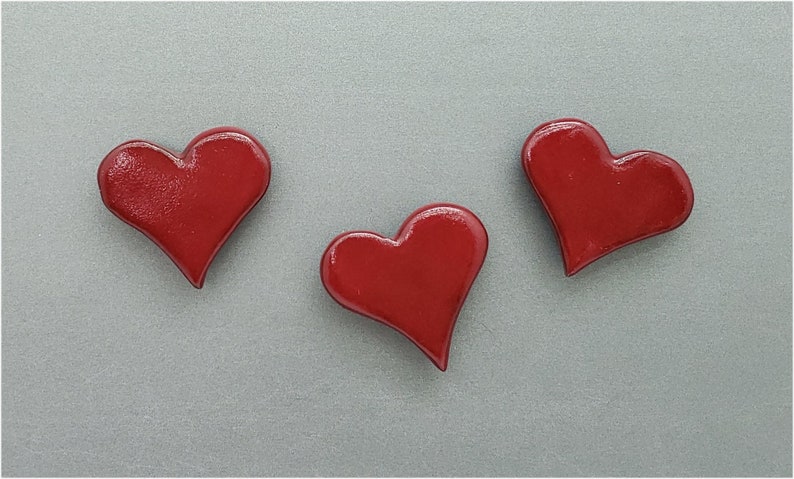 Red Heart Ceramic Refrigerator Magnets - Etsy