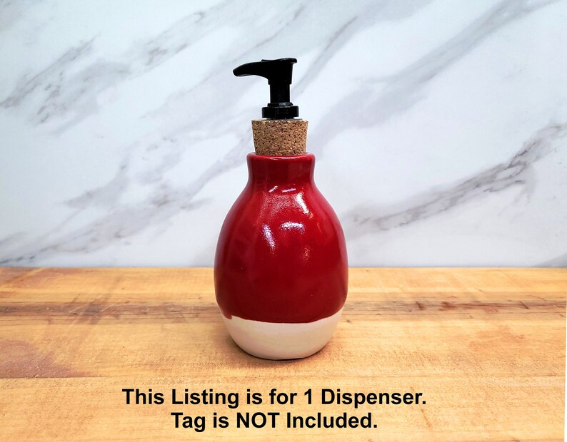 Red Ceramic Soap or Sanitizer Dispenser - Etsy