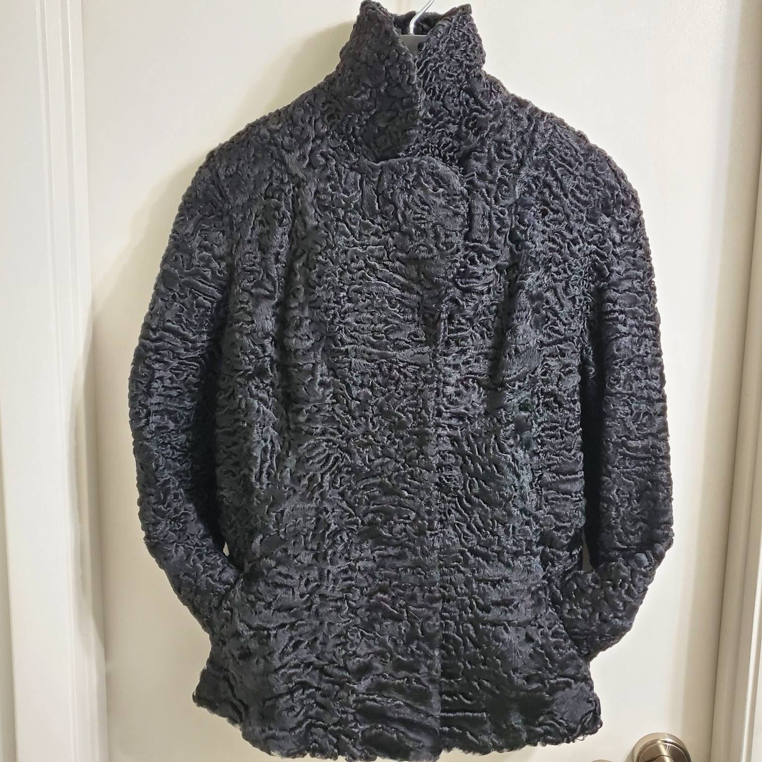 Vintage Swakara Fur Coat Women Persian Lamb Astrakhan Short Fur Coatus ...
