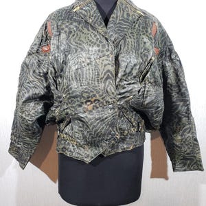 Stylish Women's Leather Jacket in Bat Style. Black With Green Women's ...