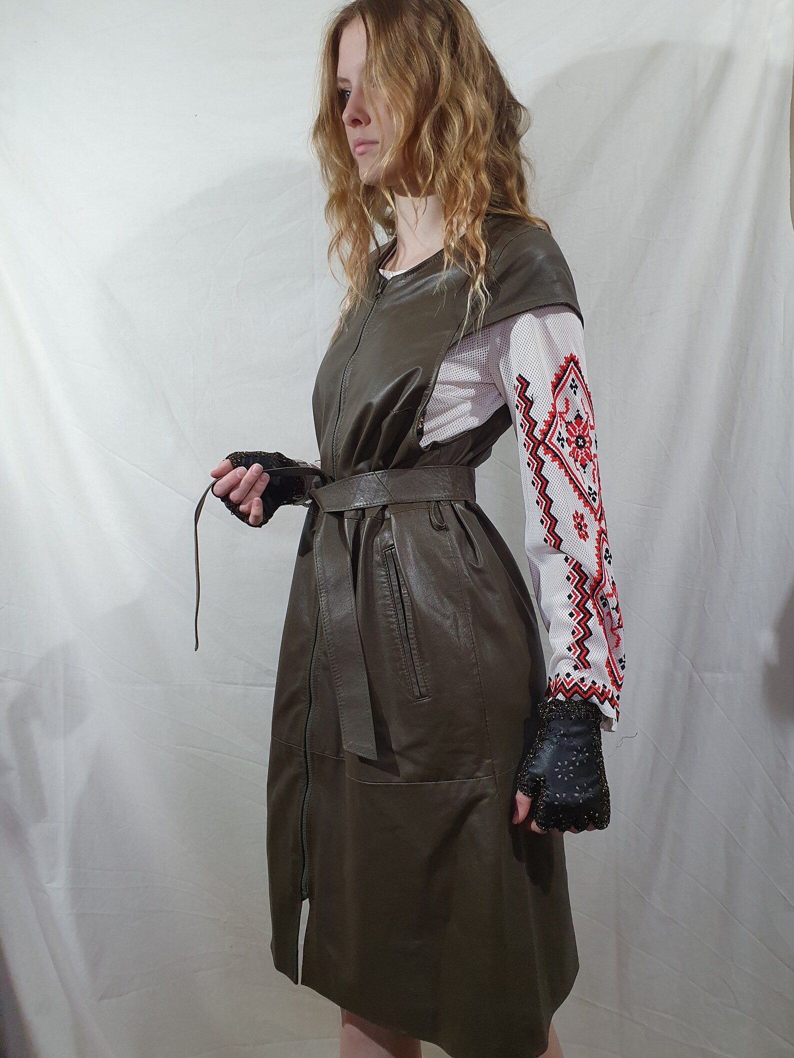 Wonderful Brown Leather Dress. Cute Brown Sundress Made of - Etsy