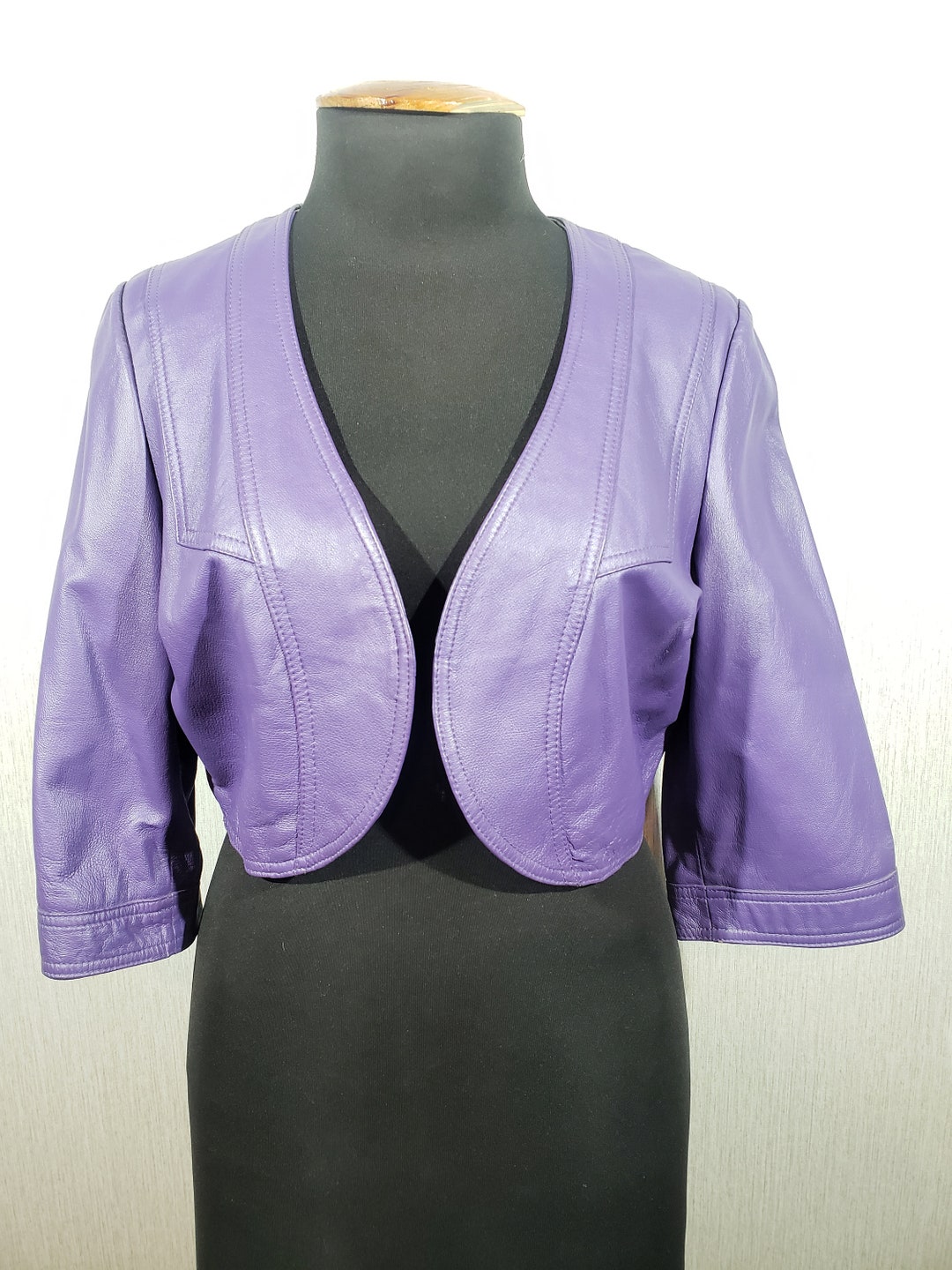 Gentle Women's Leather Jacket. Purple Women's Leather Jacket. Short ...