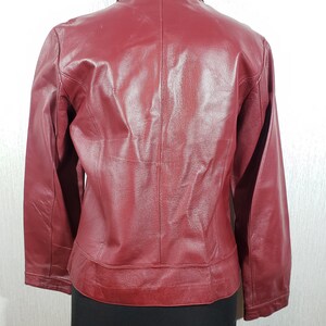 Red Leather Women's Jacket. Women's Burgundy Leather Jacket With a ...