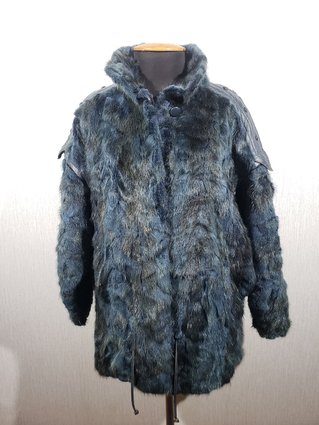 Comfortable Women's Mink Fur Coat. Warm Blue Women's Fur Coat With ...