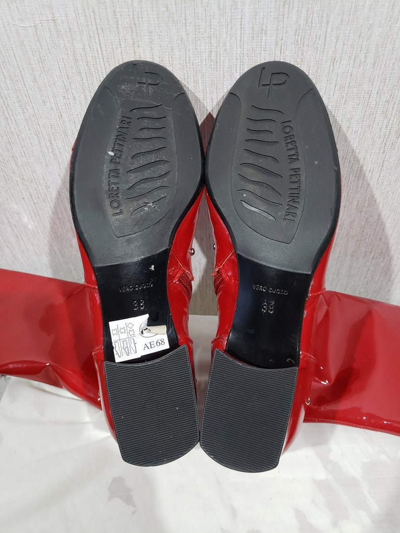 Stylish Red Women's Leather Boots. Red Elegant Patent Leather Boots. - Etsy