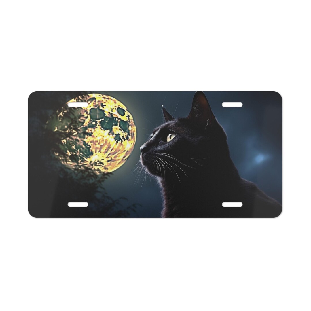Black Cat License Plate, Animal License Plate - Etsy