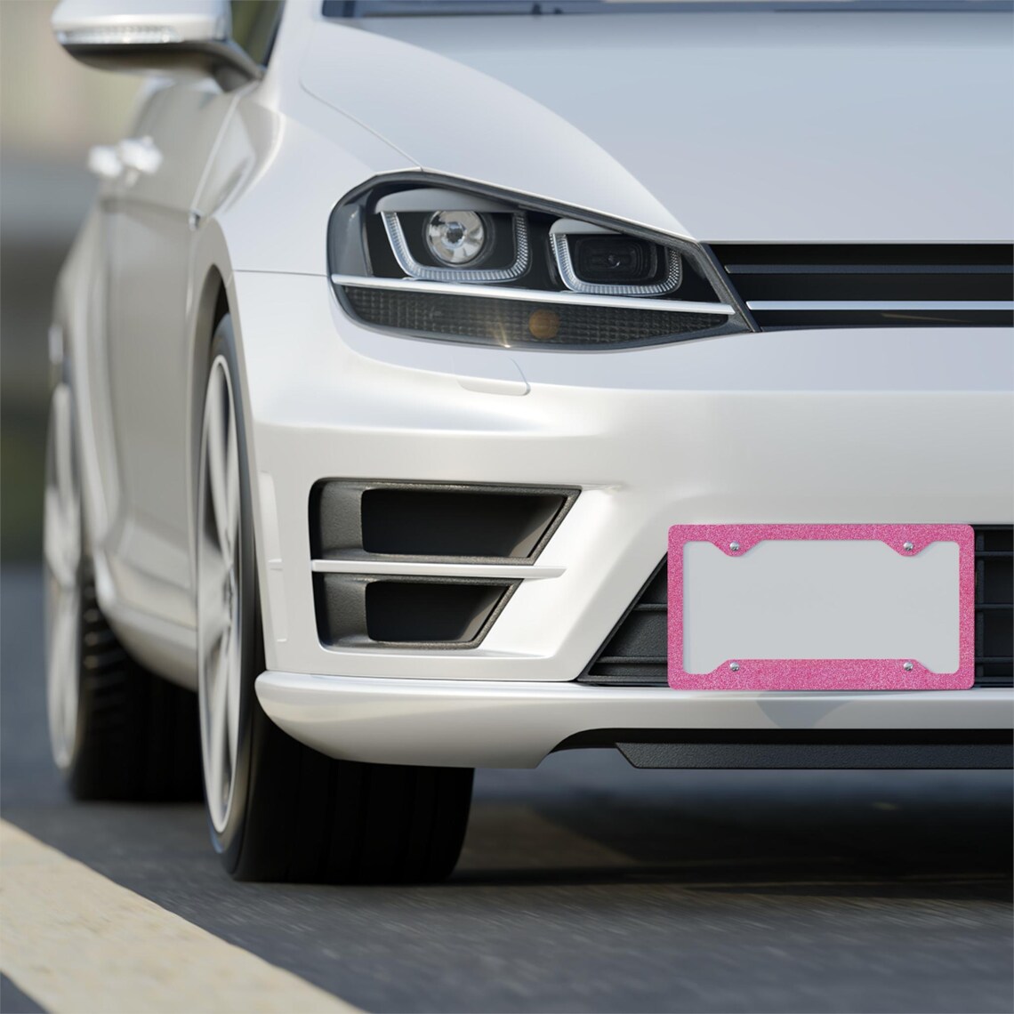 Pink “glitter” License Plate Frame, Car Accessories, Custom Front Plate ...