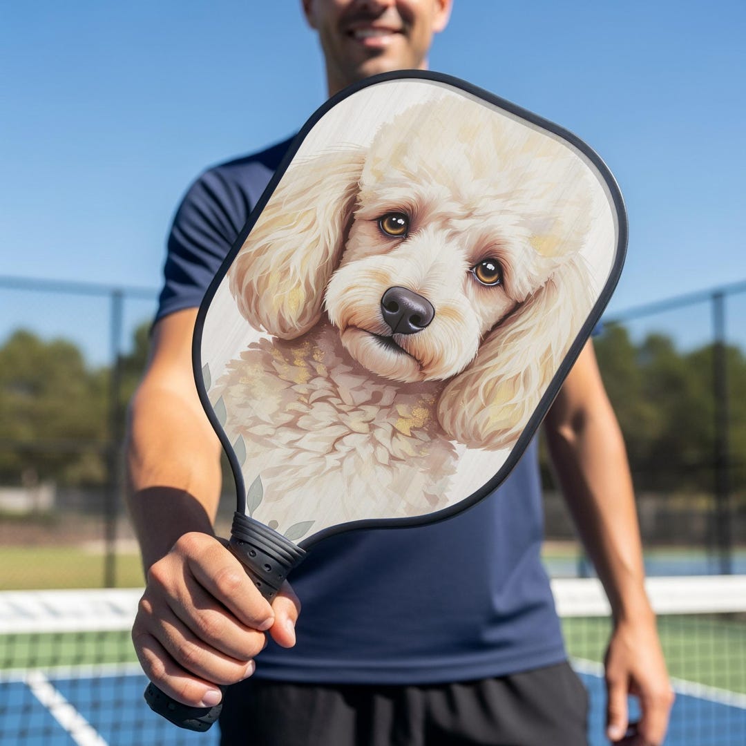 Cute Poodle Dog Pickleball Kit, Adorable Pet Portrait, Perfect Gift for ...