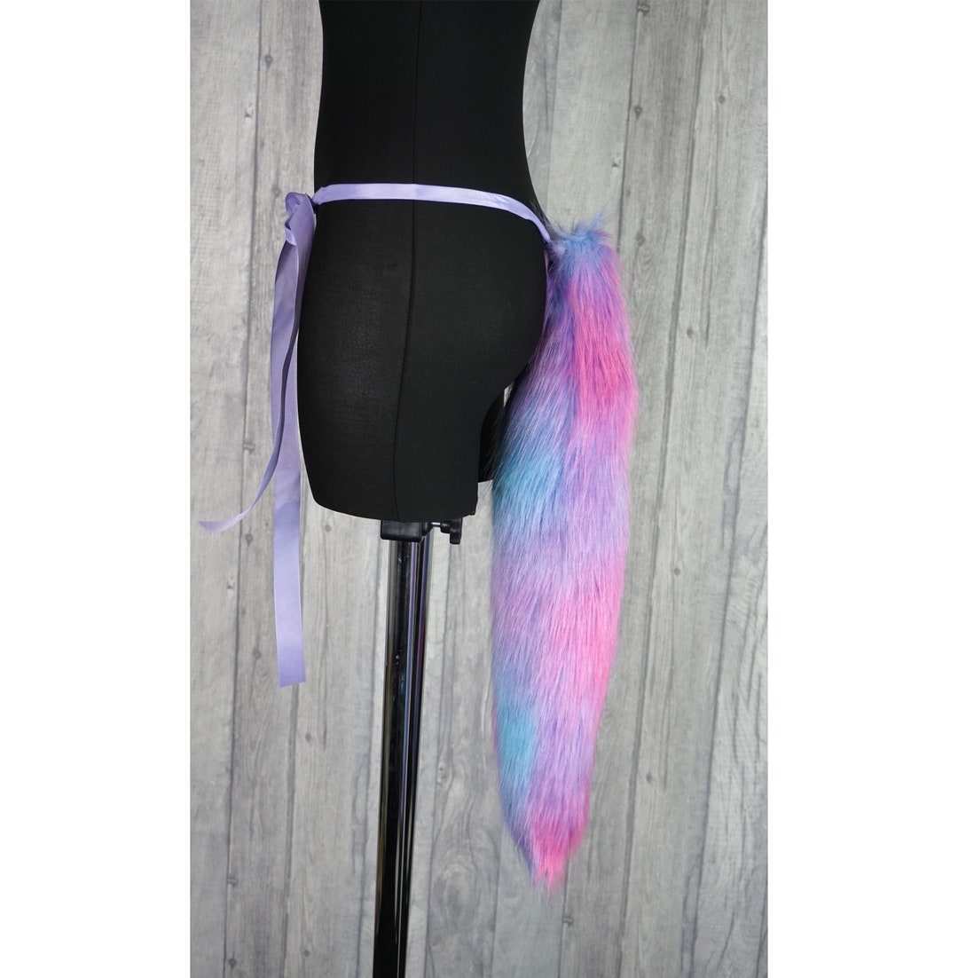Cosplay Tail, Wolf, Fox, Cat, Fluffy, Silky, Faux Fur, Rainbow ...