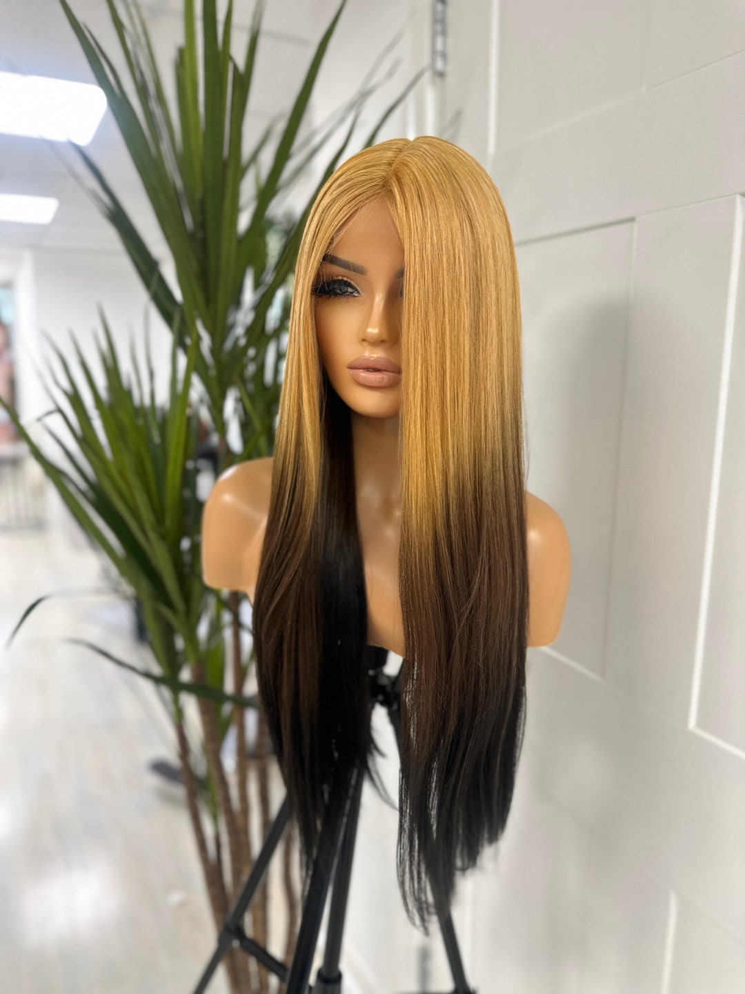 TESS Straight Extra Long 3 Tone Reverse Ombré transparent Lace Frontal ...
