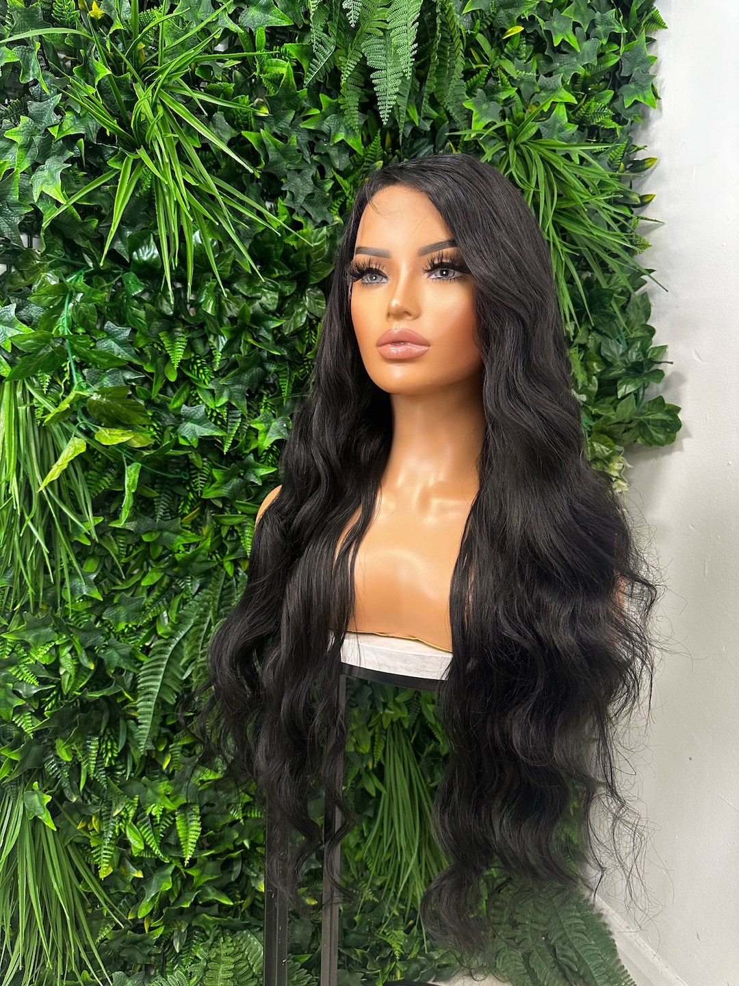 JOSIE: Long Hollywood Wave Black C Lace Part /lace Front Wig Heat Safe ...