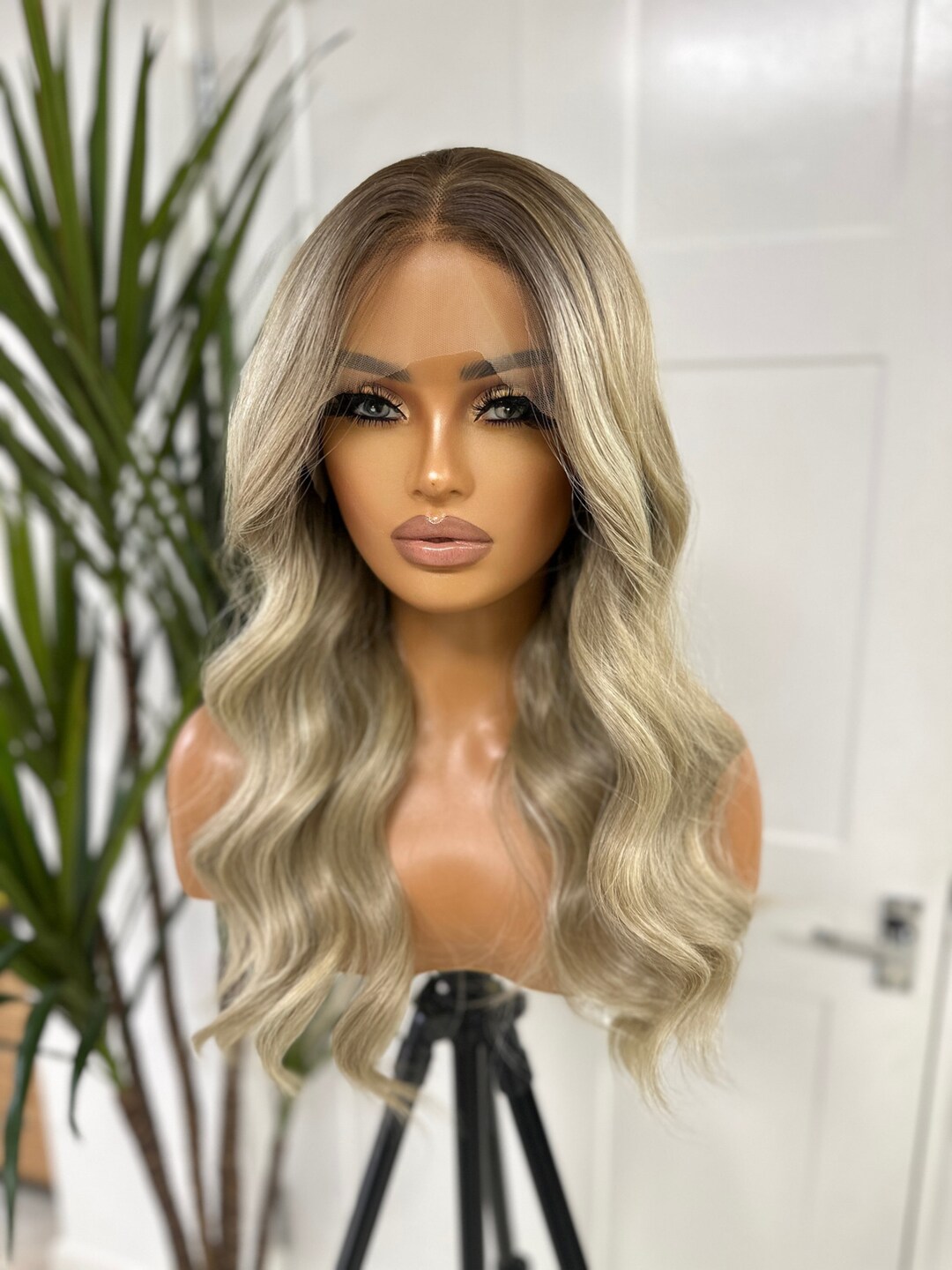Vera-luxury Heat Safe Finre Ash Brown Rooted| Champagne Blond | Wavy ...