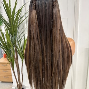 Anya Long 2-braid Auburn Mix Lace Front Wig - Rooted Brown - Stylish ...